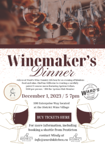 Apricus Cellars + Ward’s Wine Country Kitchen Winemaker’s Dinner ...